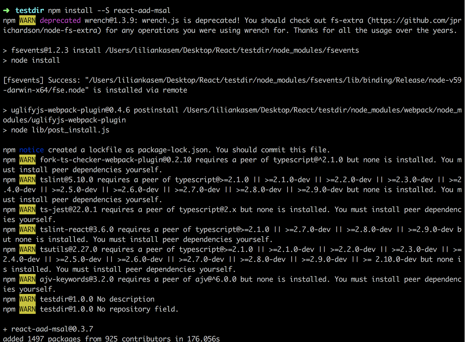 Npm Install On Fresh Project Fails · Issue 31 · Syncweek React Aadreact Aad · Github