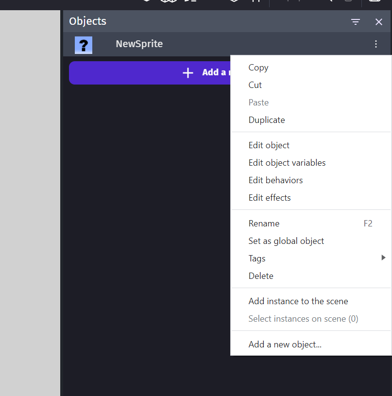 Shortcut for Renaming object in the Objects List Panel · Issue #4668 · 4ian/GDevelop · GitHub