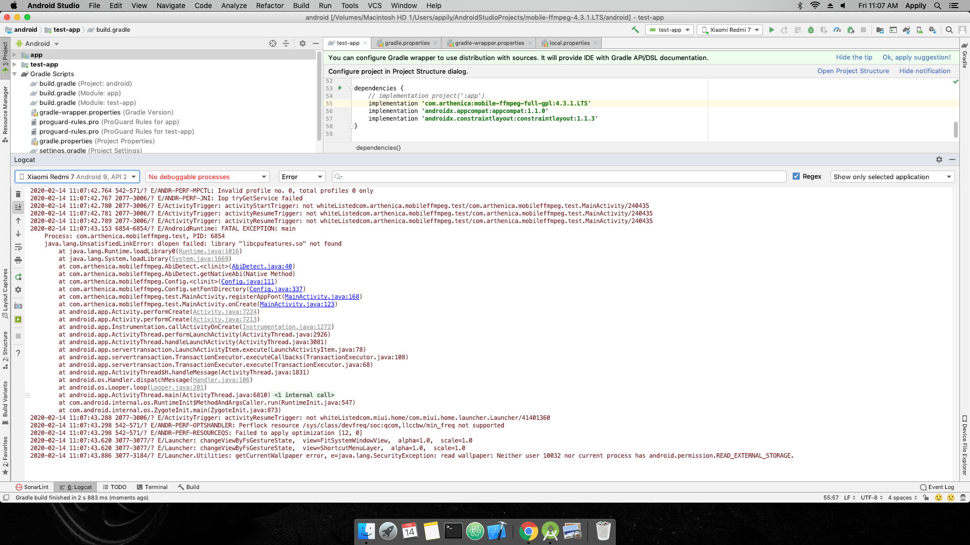 App Crashes When Using Comarthenicamobile Ffmpeg Full Gpl431lts Dependency · Issue 343