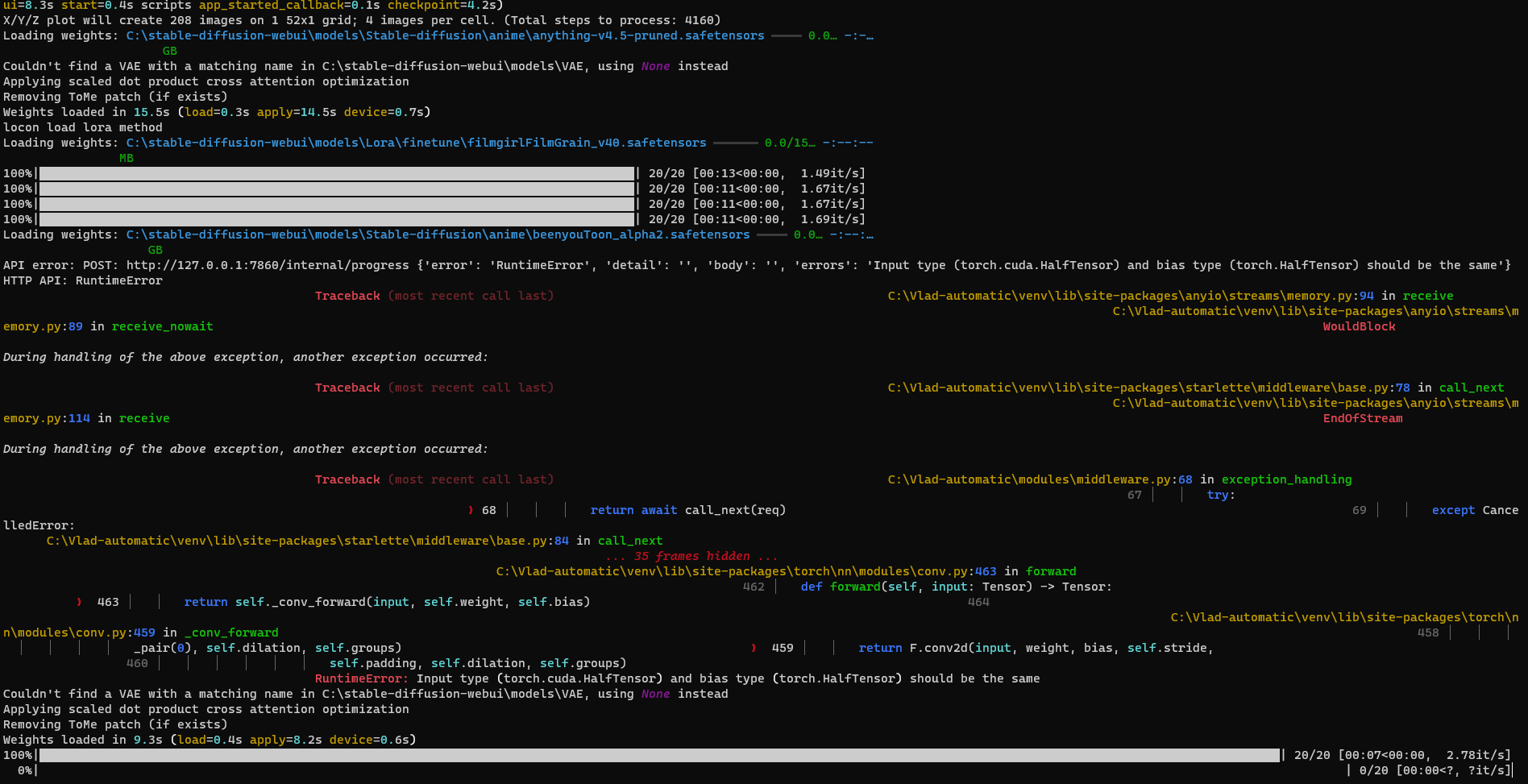 [Issue]: Switching checkpoints results in mismatch torch.cuda.FloatTensor vs torch.FloatTensor ...