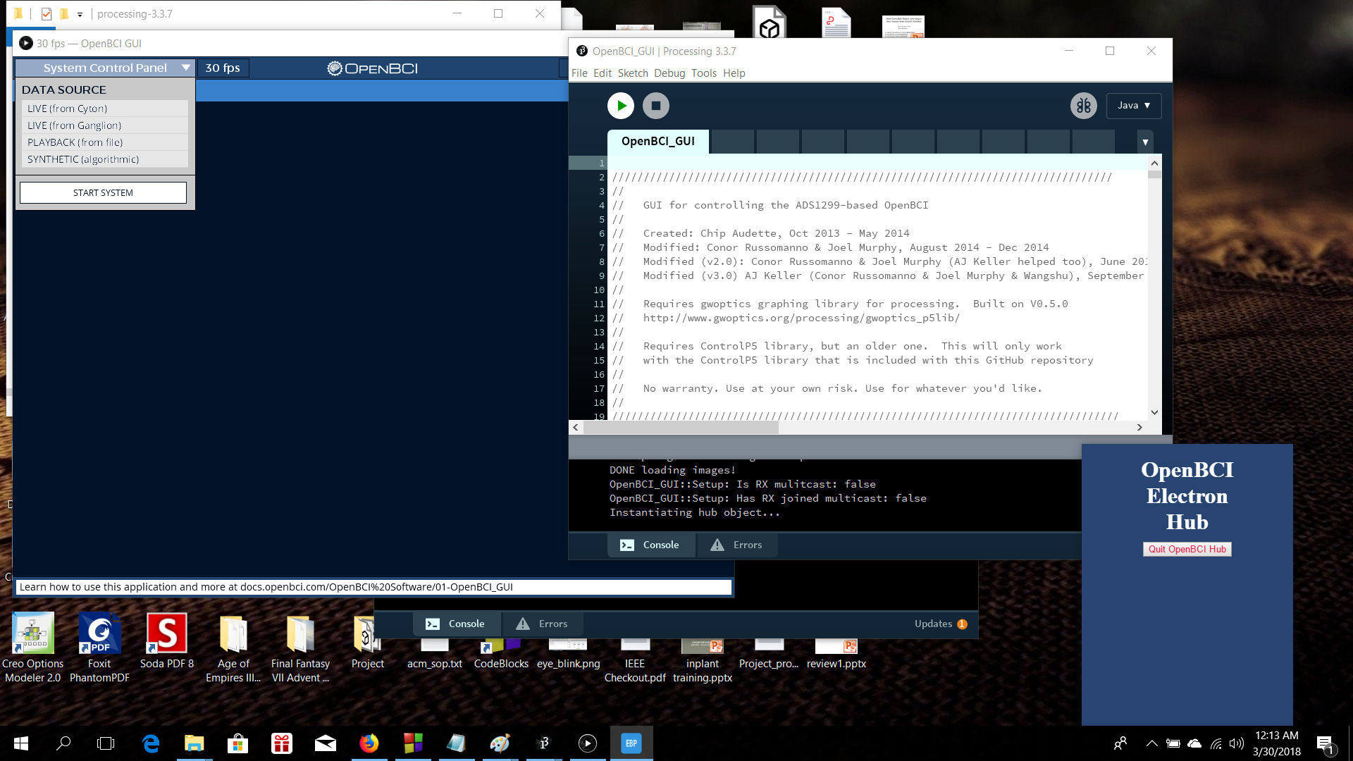 GUI hangs when trying LSL and when played by Processing IDE, hub does not work · Issue #316 ...