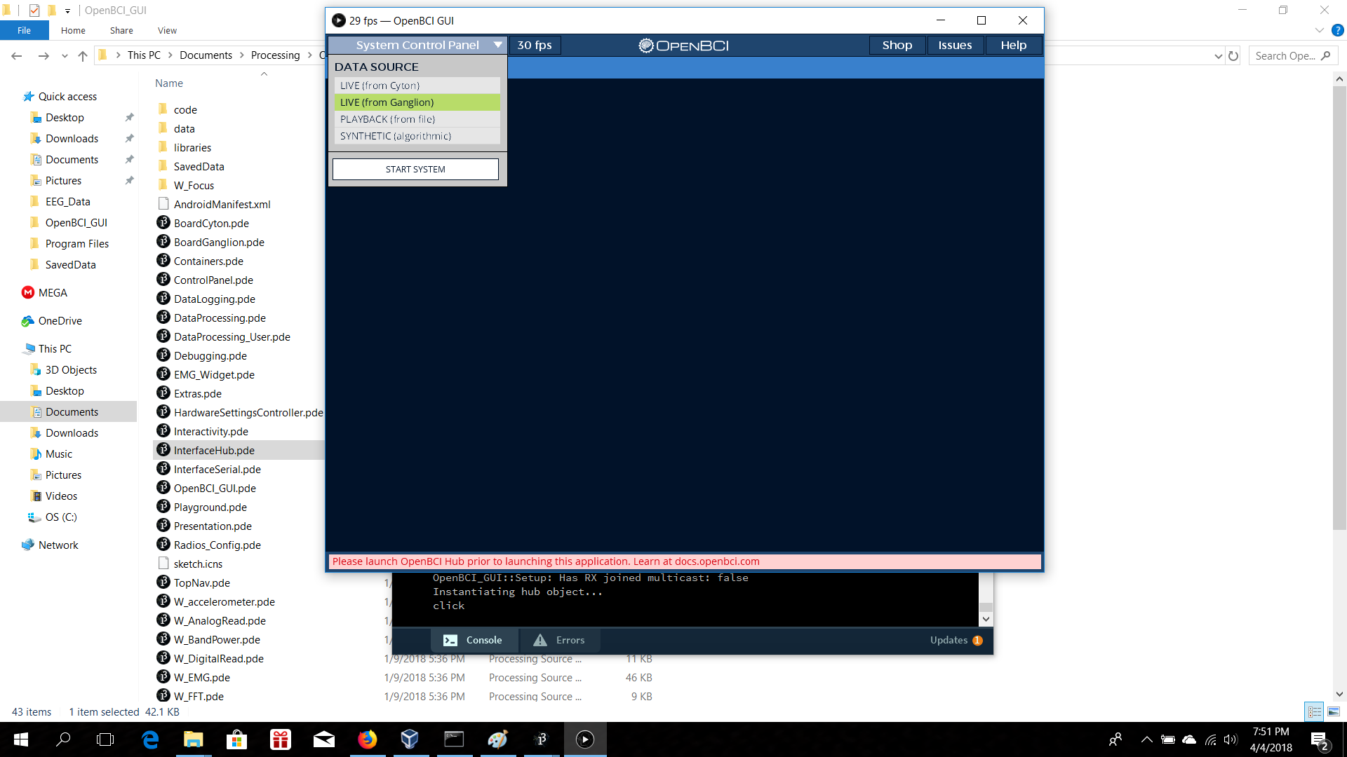 Gui Hangs When Trying Lsl And When Played By Processing Ide Hub Does Not Work · Issue 316 5022