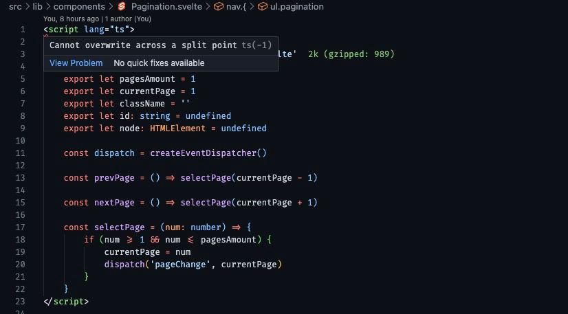 Cannot overwrite across a split point · Issue #1638 · sveltejs/language ...