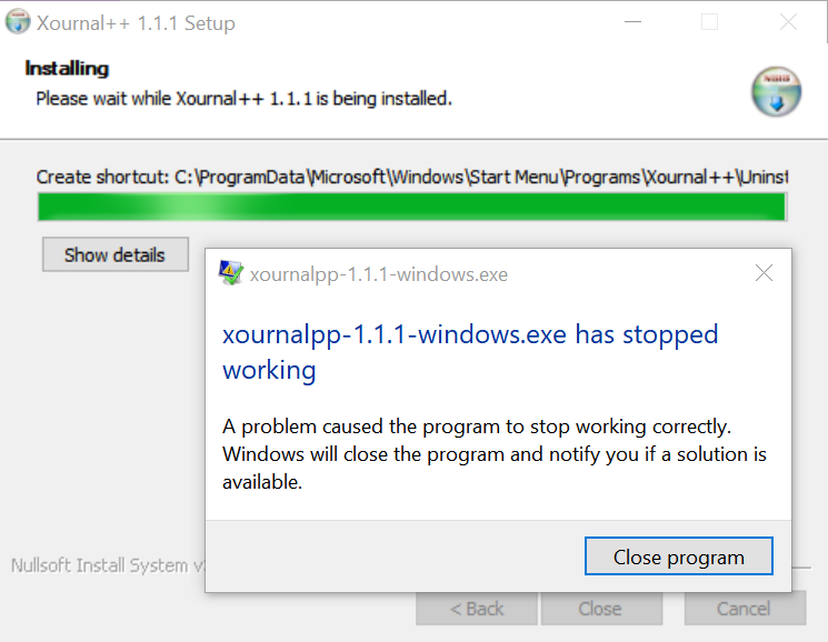 Installation Xournal++ 1.1.1. crashes · Issue #3837 · xournalpp ...