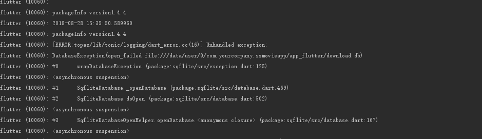 When I Run On Android 8 1 0 · Issue 95 · Tekartik Sqflite · Github
