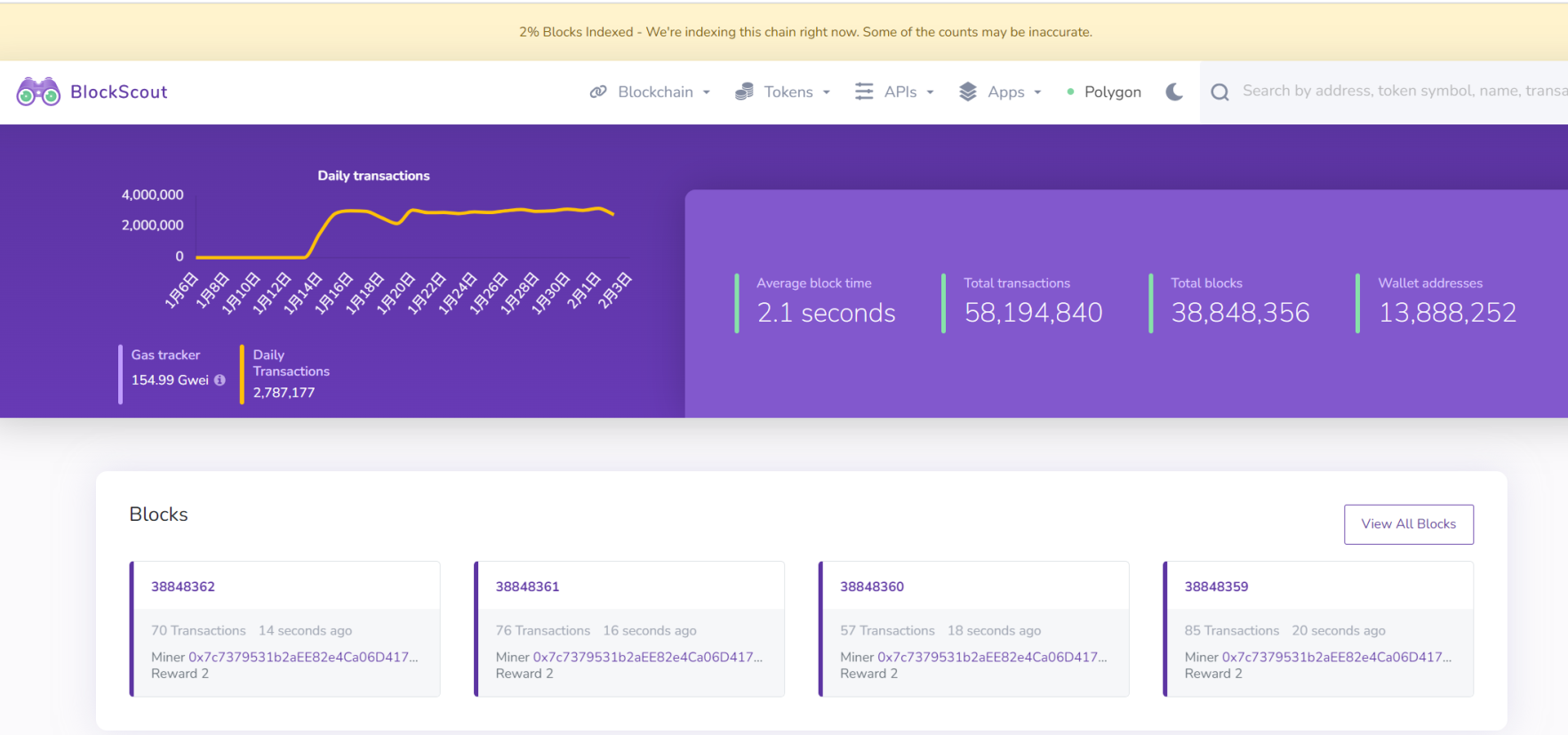 Synchronization completion time for Polygon · Issue #6809 · blockscout/blockscout · GitHub
