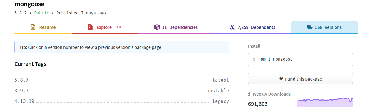 5.8.8 on npmjs? · Issue #8516 · Automattic/mongoose · GitHub