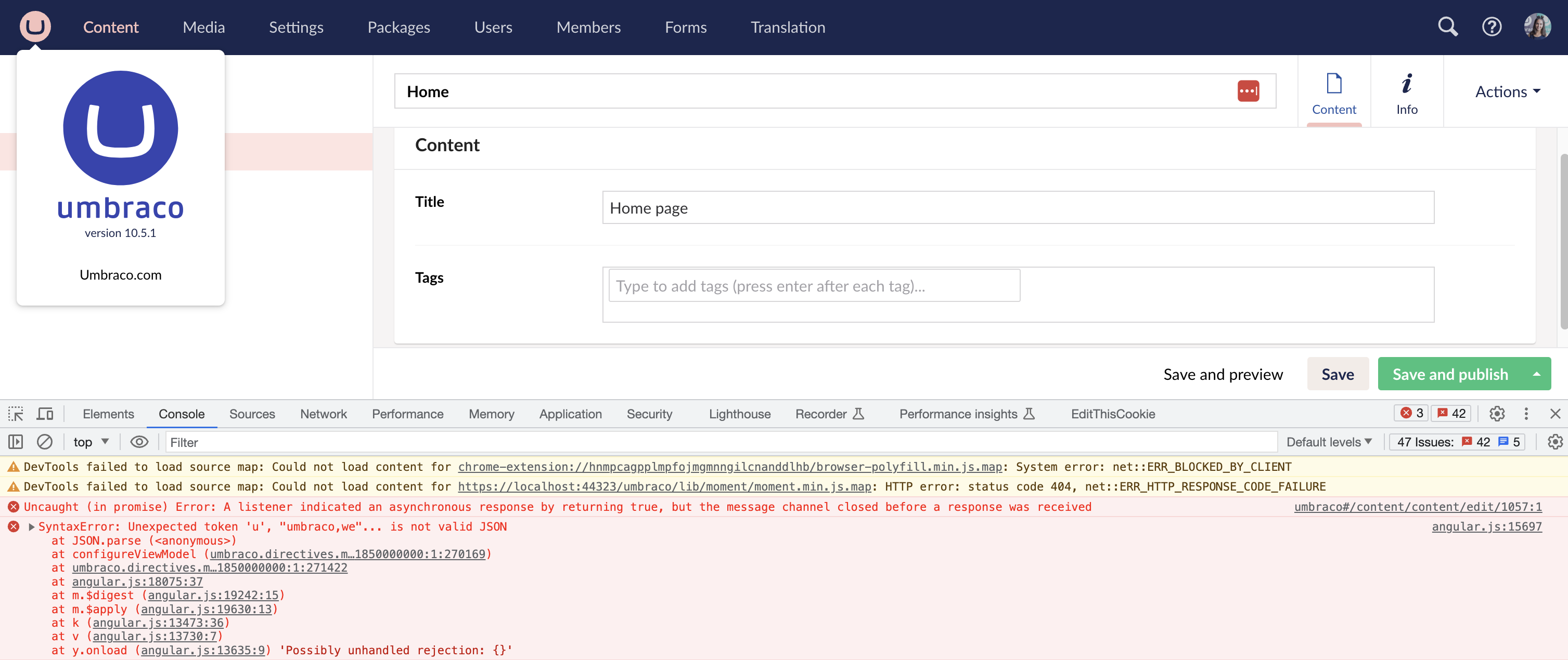 Tags are hidden until you Save and Publish when changing the Tags' Storage Type from CSV to JSON ...