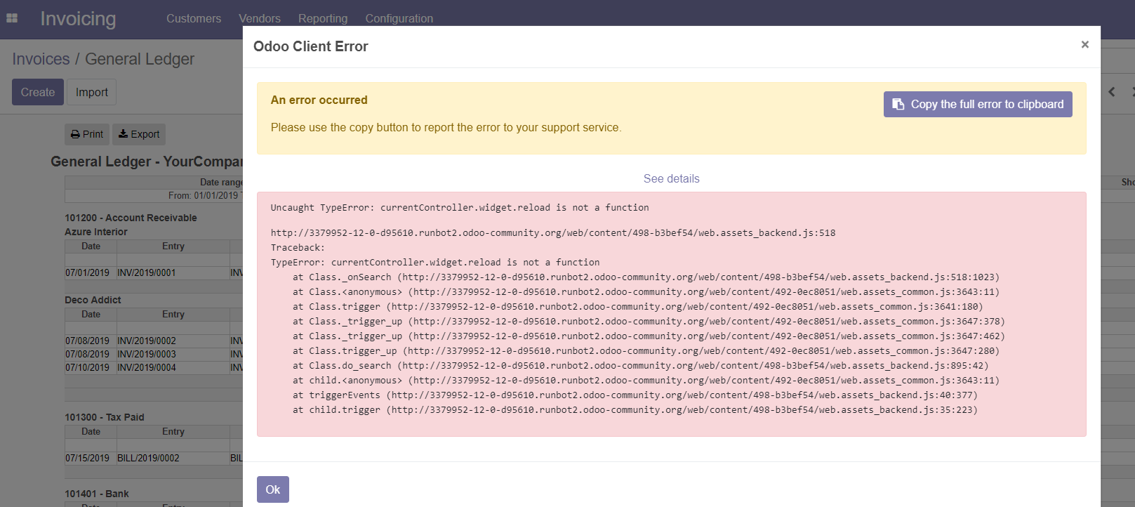 OCA accounting reports /General ledger : Errors with the filters / group by · Issue #600 · OCA ...