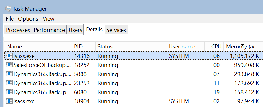 Memory leak on Isass.exe · Issue #146 · microsoft/Windows-Containers ...