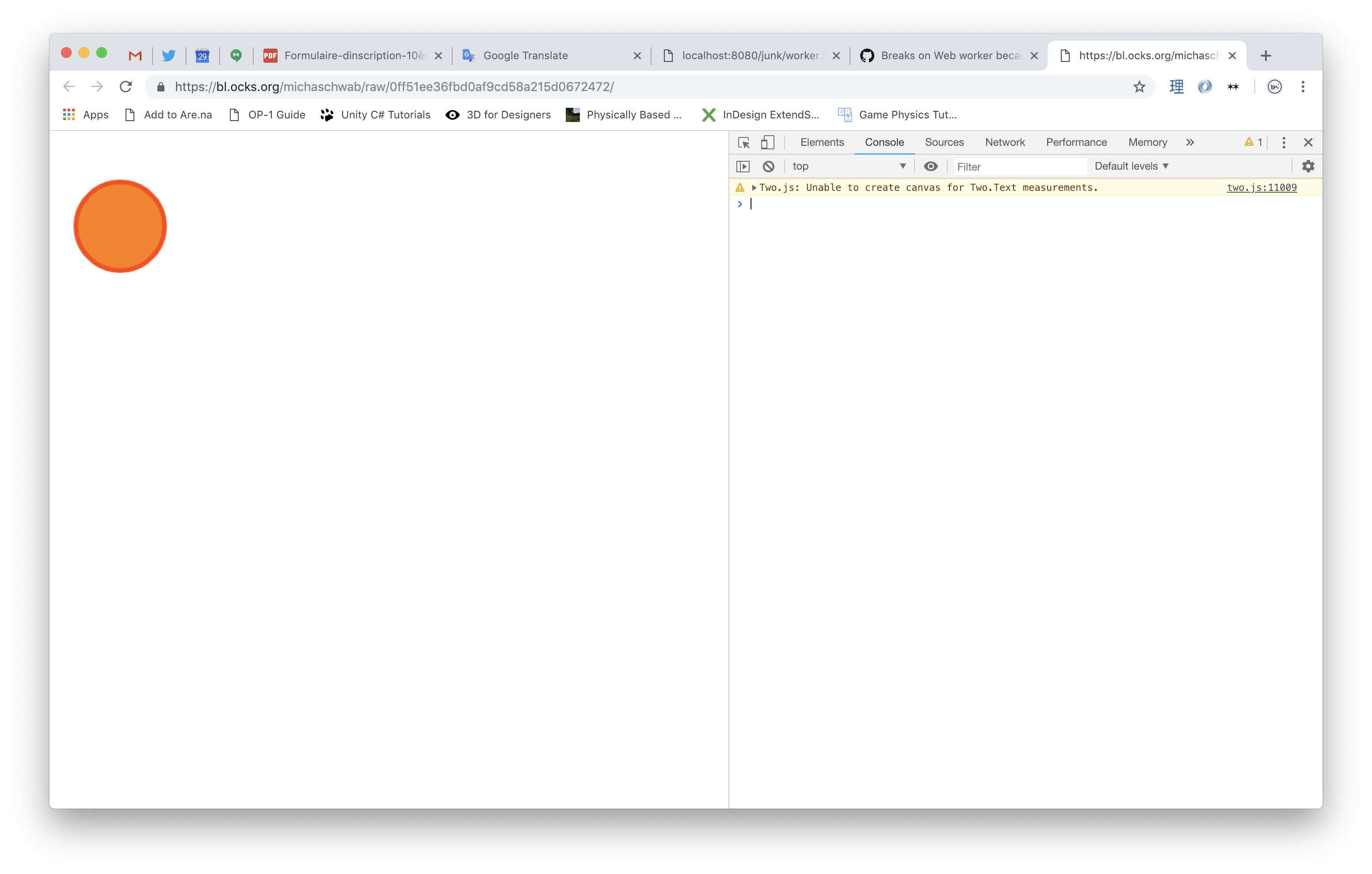 Breaks on Web worker because it uses window instead of self · Issue #344 · jonobr1/two.js · GitHub