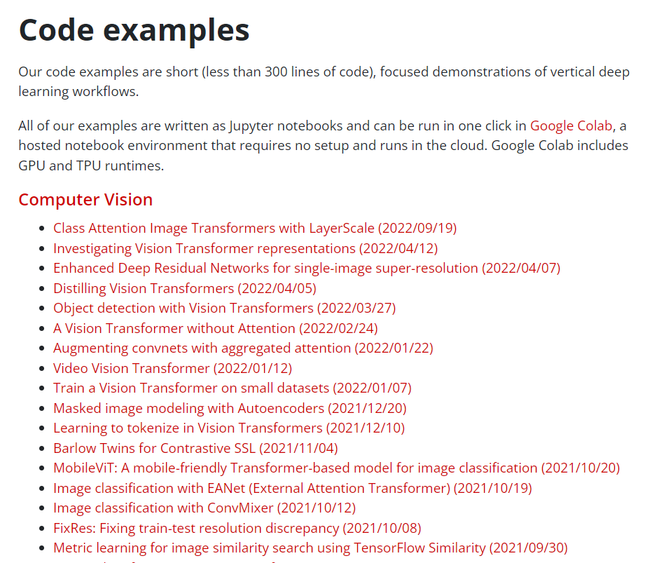 Code Examples Sorted By And Listed With Date · Issue 1107 · Keras 