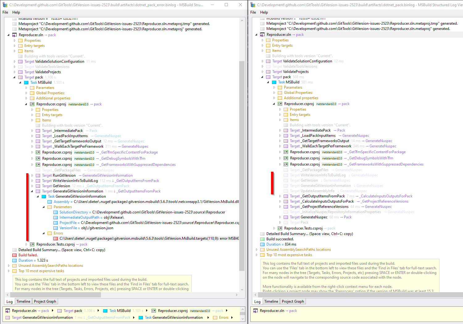 [Bug] GitVersion.MSBuild fails when running "dotnet.exe pack" · Issue #2523 · GitTools ...