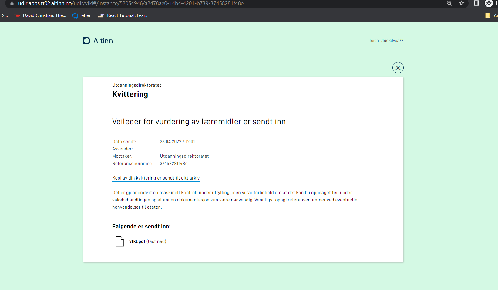 User icon and logout feature missing when logged in through Feide ...