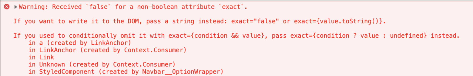 `exact` Prop Should Not Be Passed To Dom Element · Issue 7672 · Remix Run React Router · Github