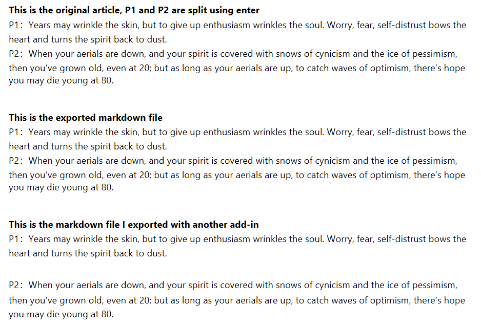 Export markdown may not be correct · Issue #978 · stevencohn/OneMore ...