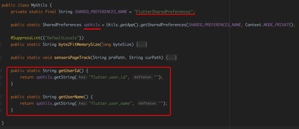 SpUtil存的字段，在Android原生那边取不到。 · Issue #42 · Sky24n/flustars · GitHub