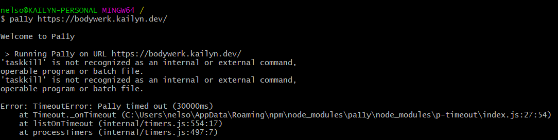 Pa11y Timeout Issue · Issue 540 · Pa11ypa11y · Github