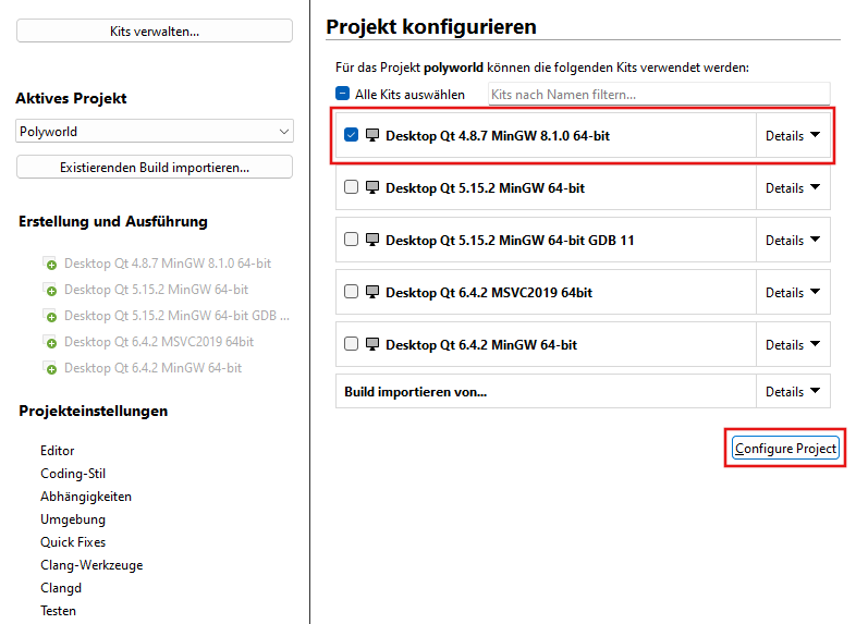 7 Building Polyworld with the Qt Creator - markus-moeller/polyworld GitHub Wiki