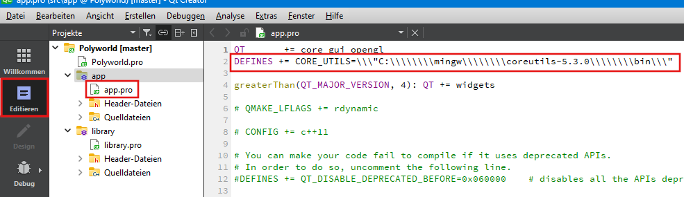 7 Building Polyworld with the Qt Creator - markus-moeller/polyworld GitHub Wiki