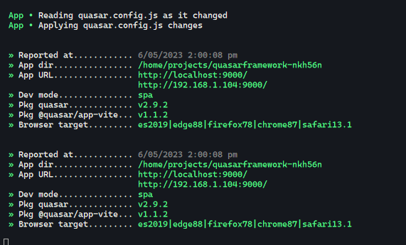 Adding Extendviteconf With Serverfsallow Causes Quasar To Output Build Info Twice · Issue 