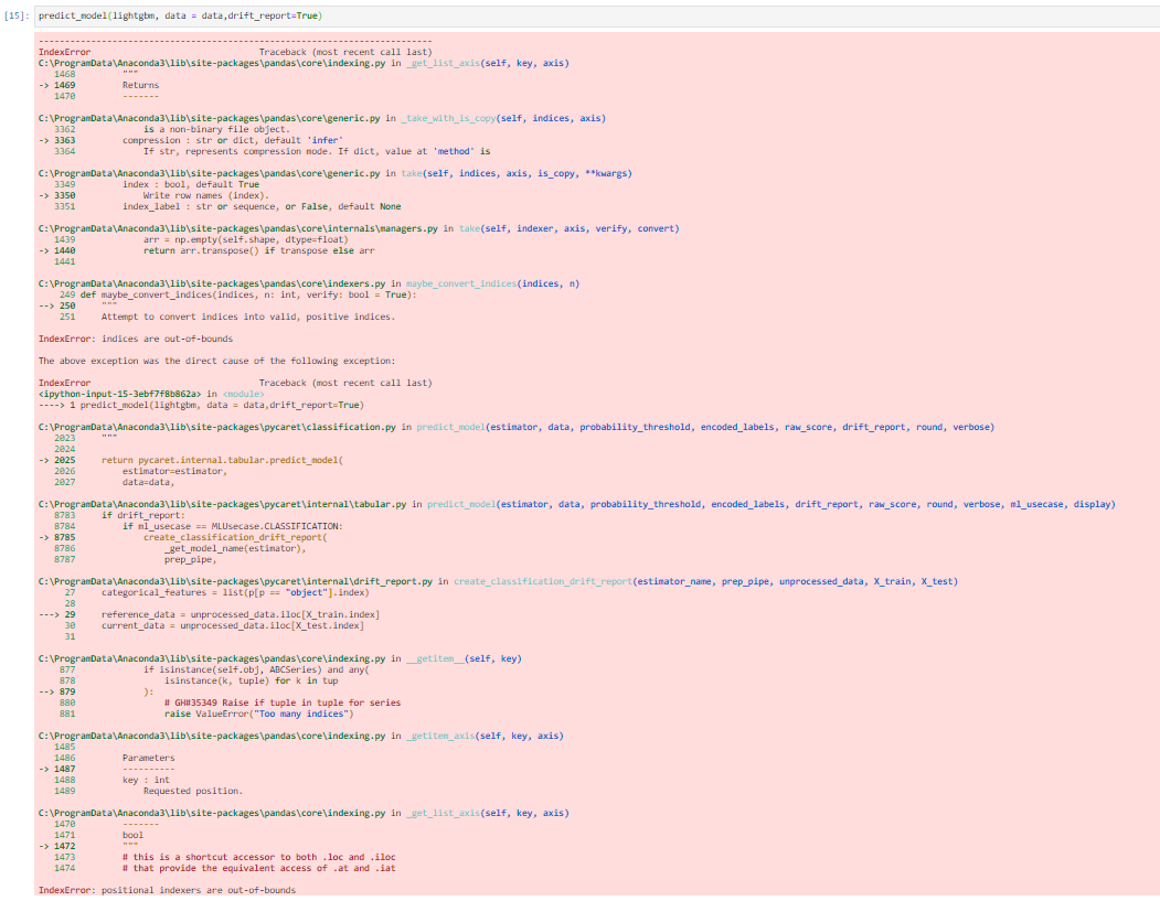 [BUG] drift report error · Issue #2059 · pycaret/pycaret · GitHub