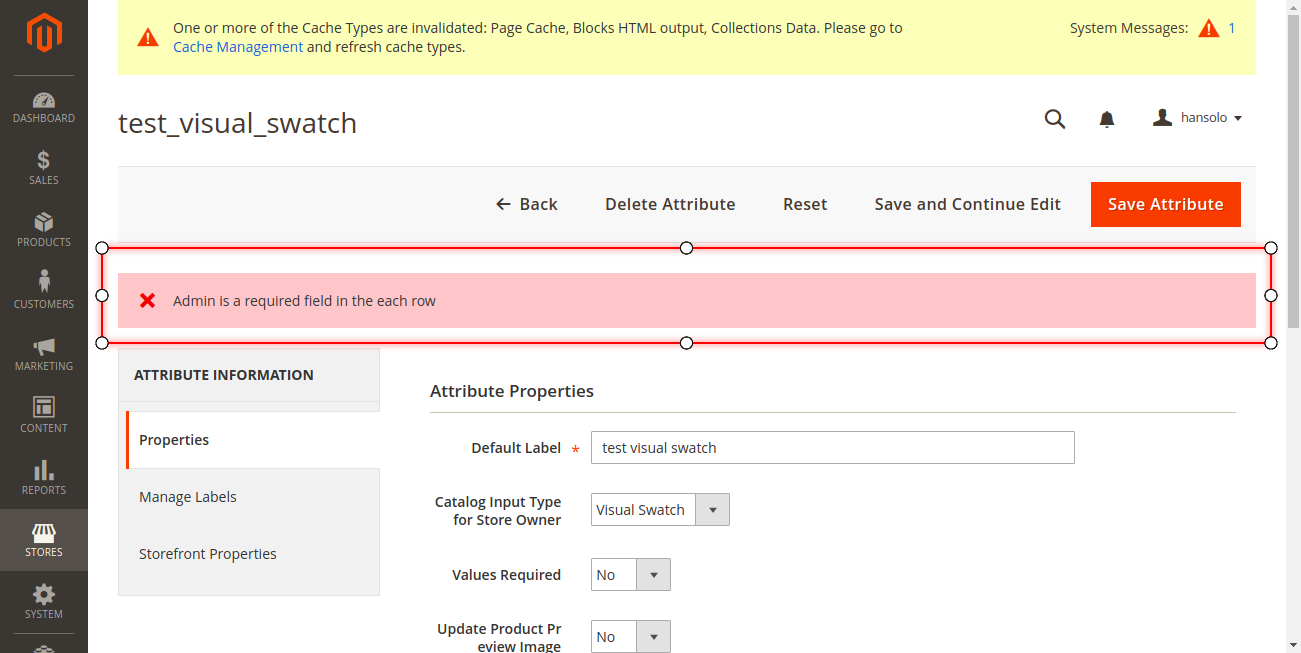 Unable to save Visual Swatch attribute · Issue #10818 · magento/magento2 · GitHub
