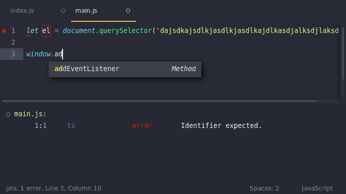 Buffering while typing querySelector or addEventListener · Issue #232 ...