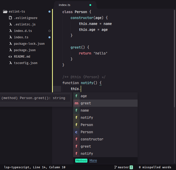 How to set @this in jsdoc to infer the component instance type? · Issue #1981 · vuejs/vetur · GitHub