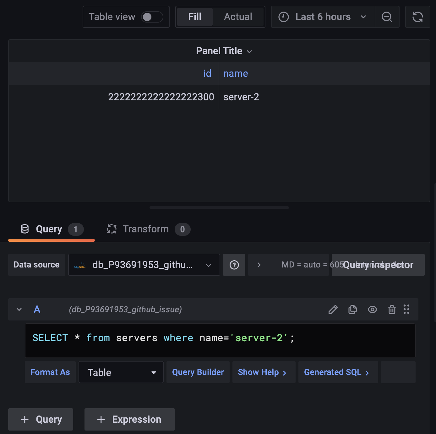 MySQL: query returns wrong value for bigint(20) column · Issue #72140 · grafana/grafana · GitHub