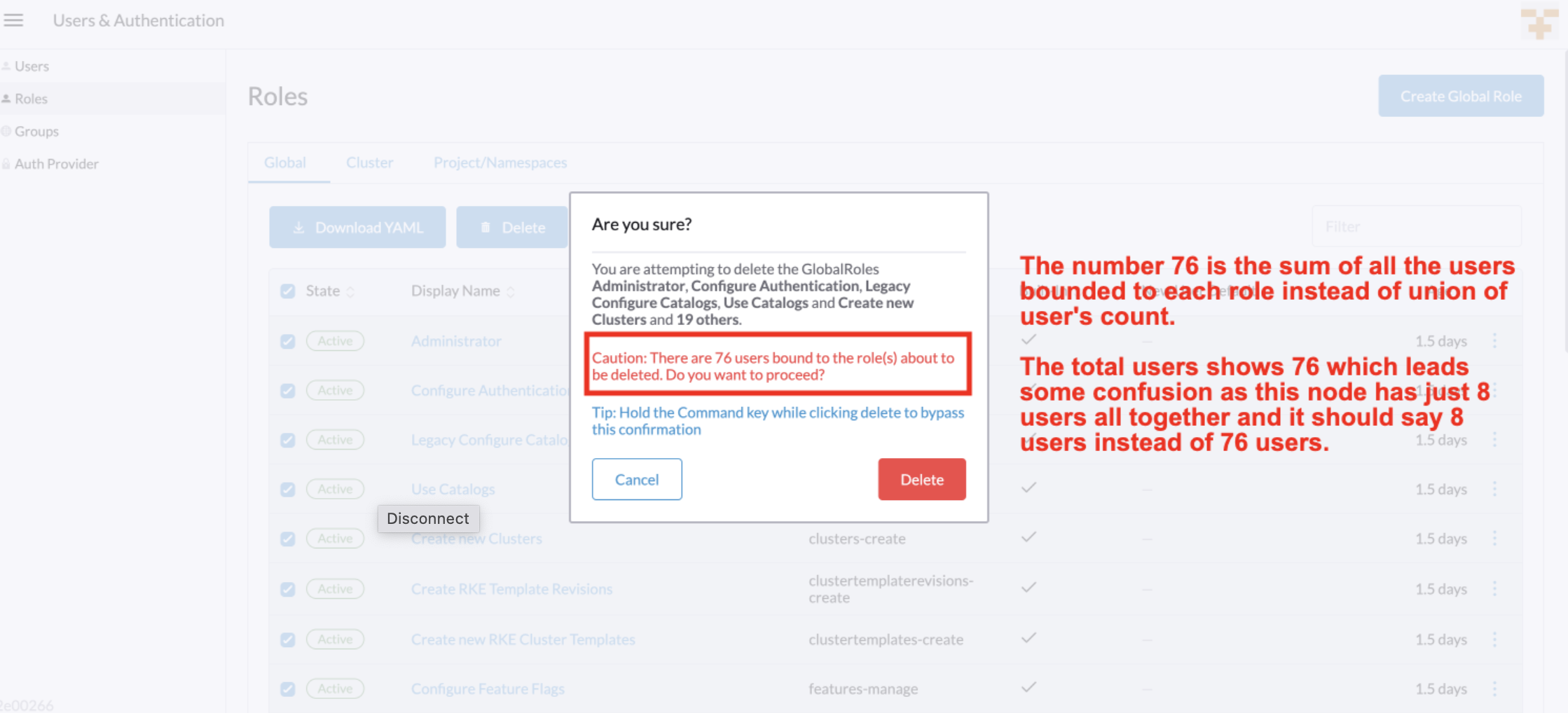 Remove a ROLE : The Confirmation window shows incorrect user count · Issue #7046 · rancher ...