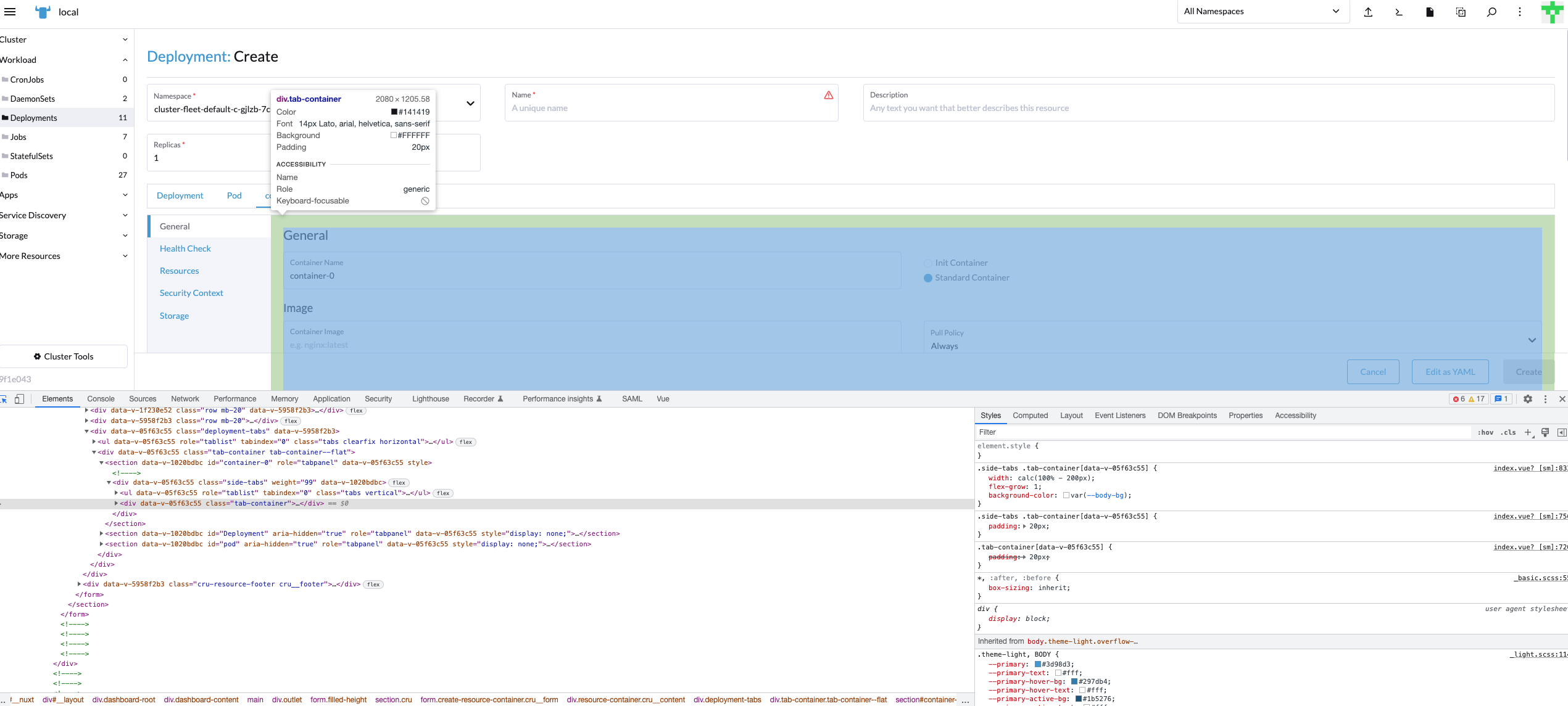 Nested tabs should not contain padding · Issue #7124 · rancher/dashboard · GitHub