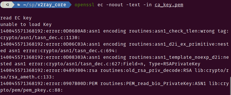 v2ctl 自签证书生成的 key 似乎有问题 · Issue #780 · v2ray/discussion · GitHub