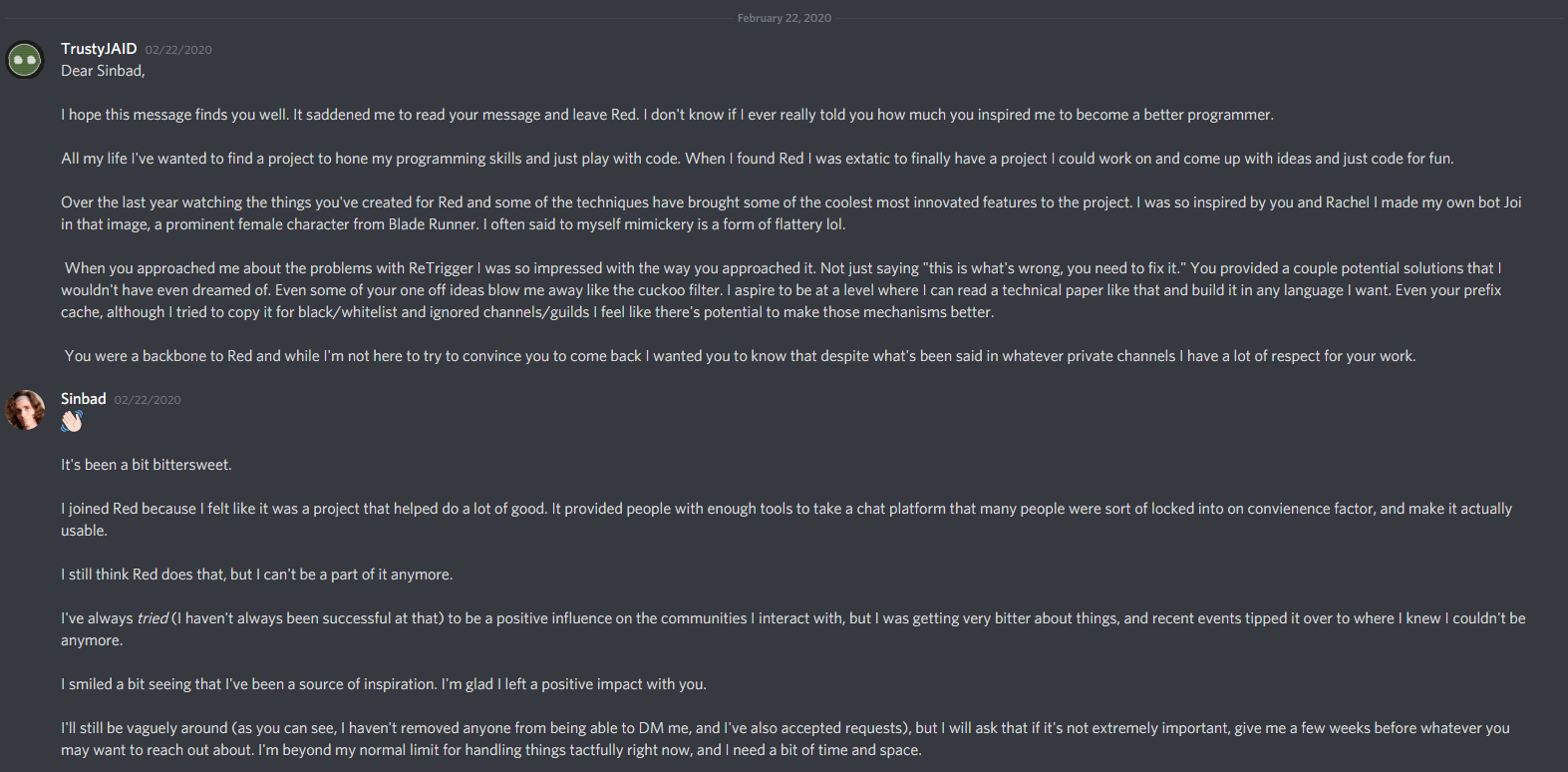 (Title edited by Sinbad) Aftermath of leaving Red. · Issue #253 · mikeshardmind/SinbadCogs · GitHub