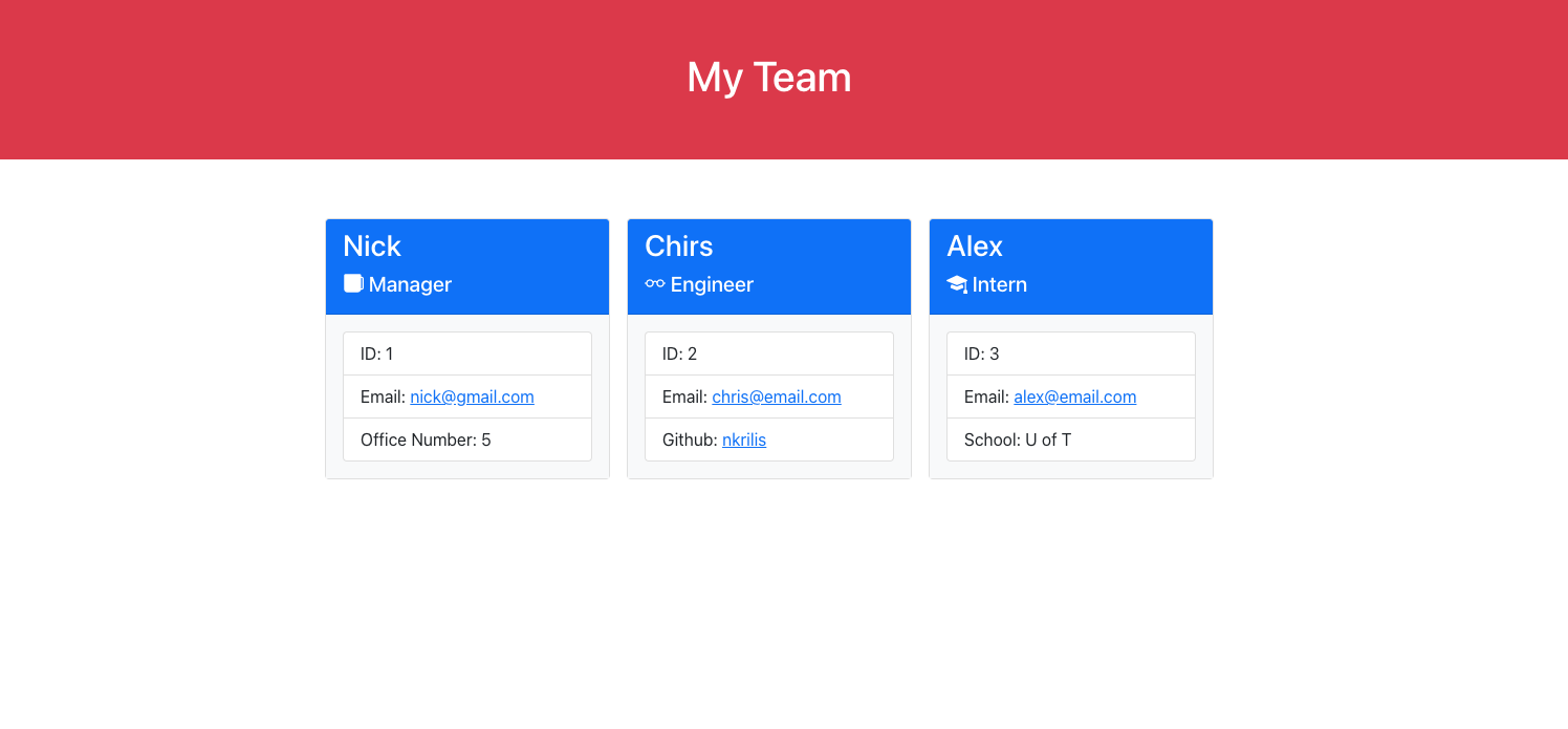 GitHub - nkrilis/Team-Profile-Generator