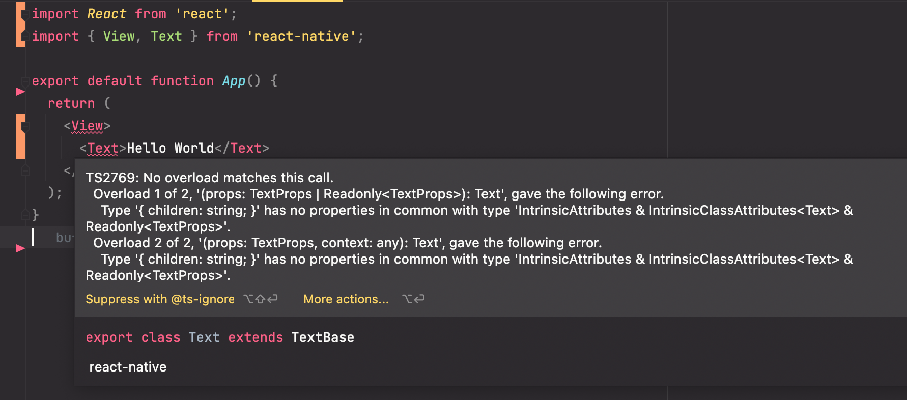 Property 'children' does not exist on type 'IntrinsicAttributes ...