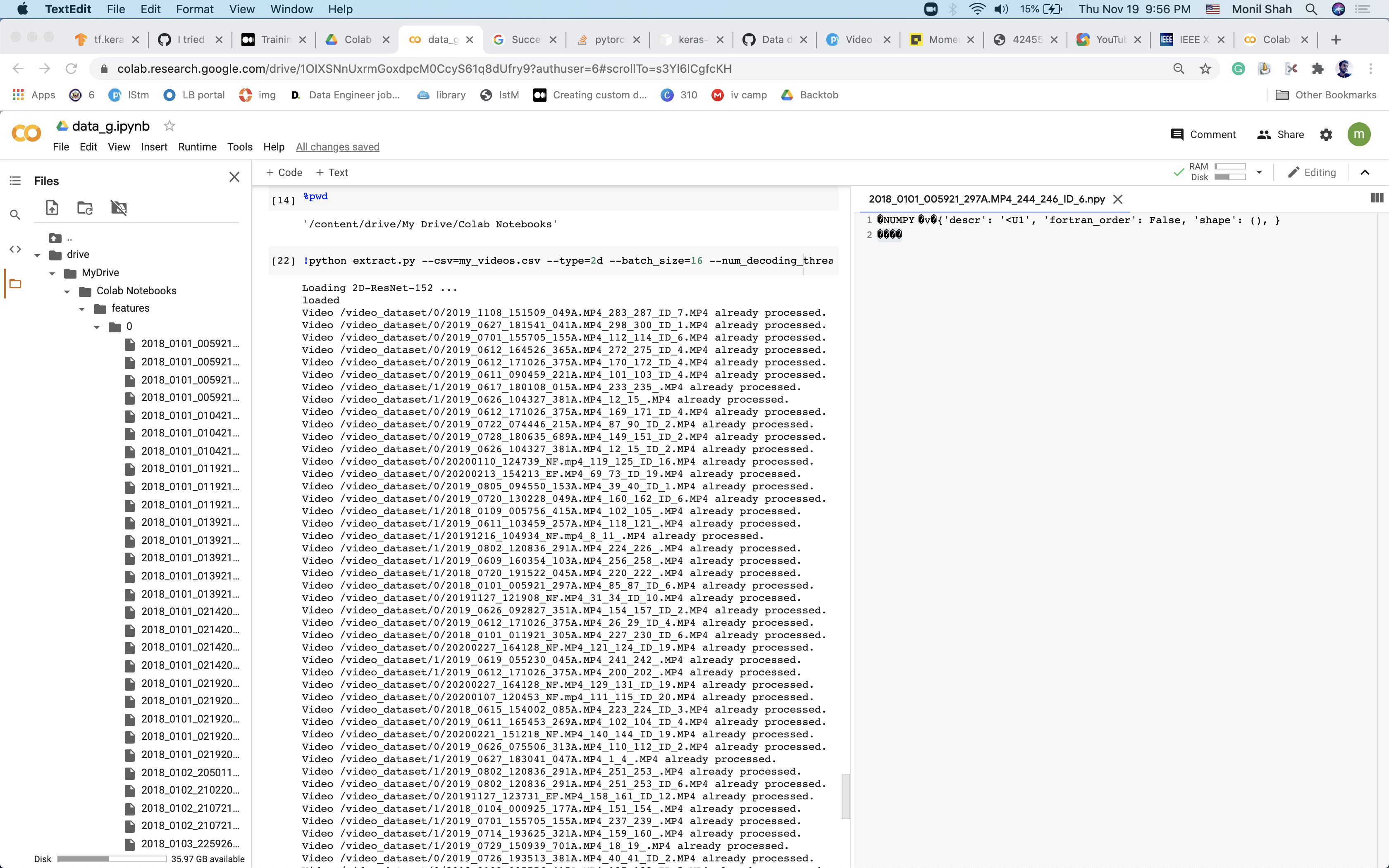 Data doesn't store properly · Issue #8 · antoine77340/video_feature ...