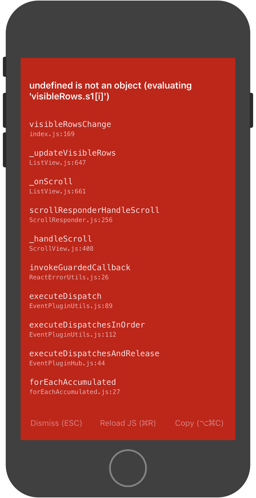 Getting Error On Fast Scroll To Past Months Undefined Is Not An Object