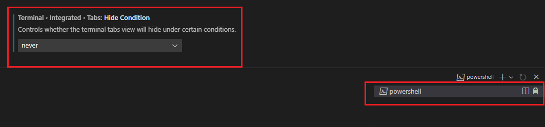 Terminal split button no longer available when bottom panel alignment is set to Justify · Issue ...