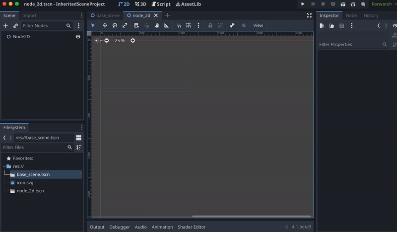 Inherited scene children names in the scene inspector lose yellow color upon switching tabs ...