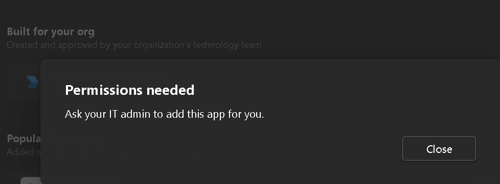 Meeting Transcript Bot - "Permissions Denied" error · Issue #780 · OfficeDev/Microsoft-Teams ...