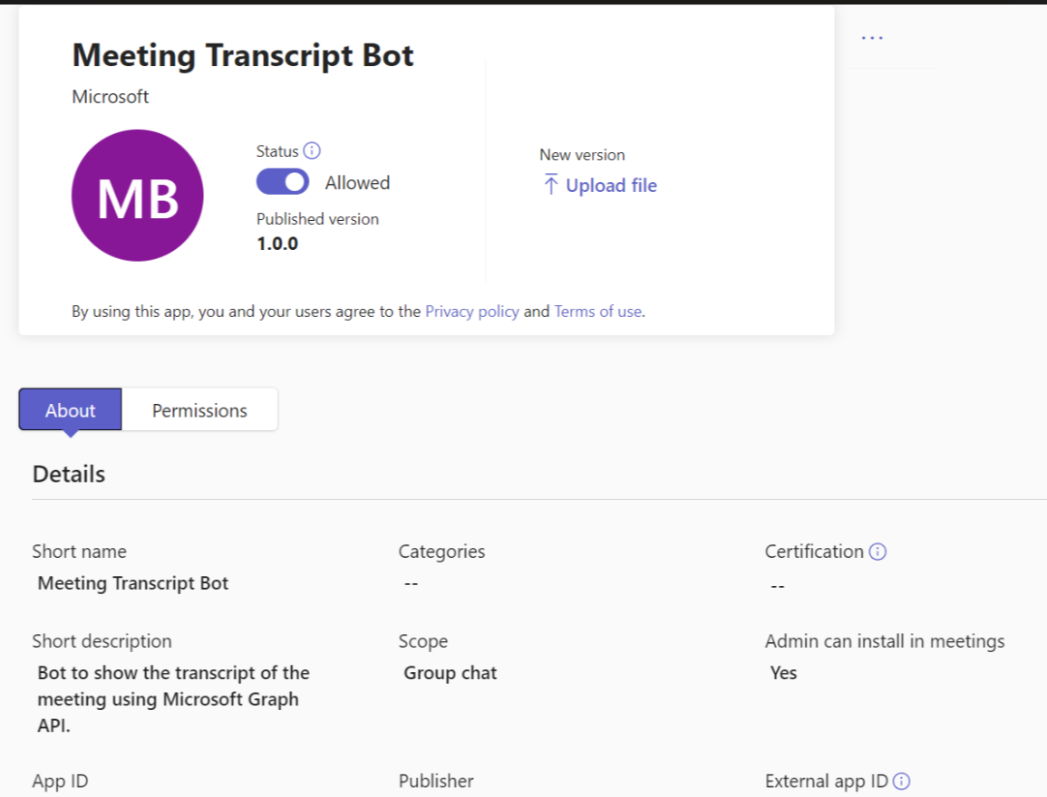 Meeting Transcript Bot - "Permissions Denied" error · Issue #780 · OfficeDev/Microsoft-Teams ...