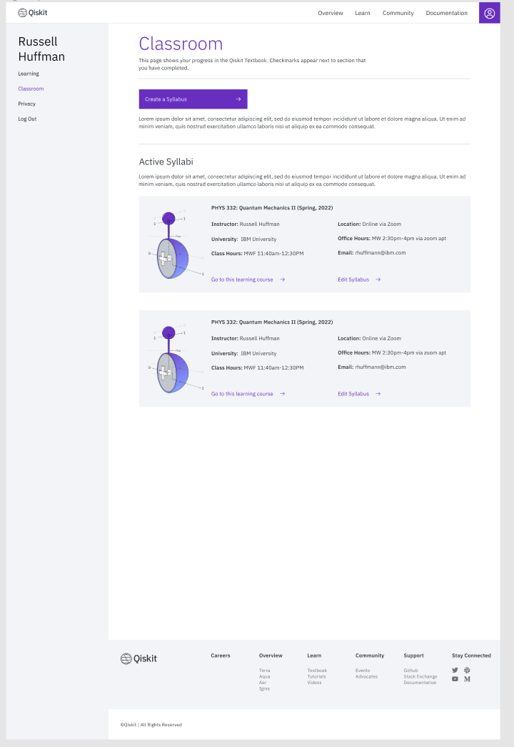Syllabus: Create "Classroom" page UI · Issue #767 · Qiskit/platypus · GitHub