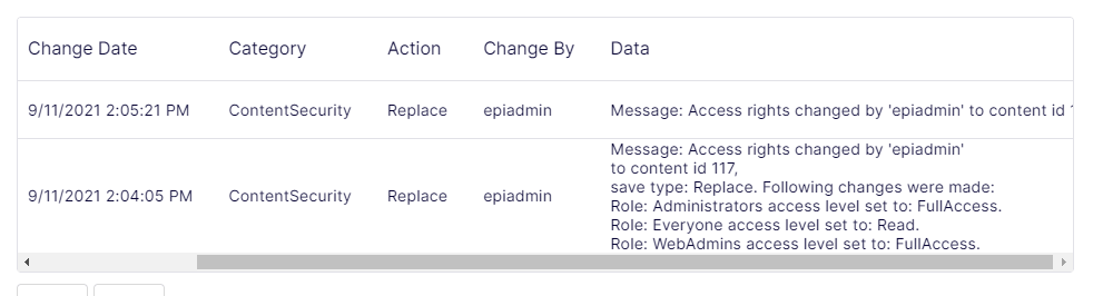 Admin view, tools -> change log, entrys data not fully visible · Issue #127 · episerver/netcore ...