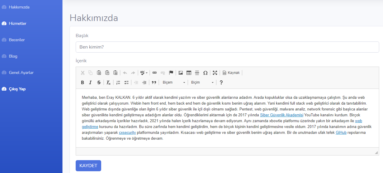 GitHub - eray-sga/Laravel8PersonalSite