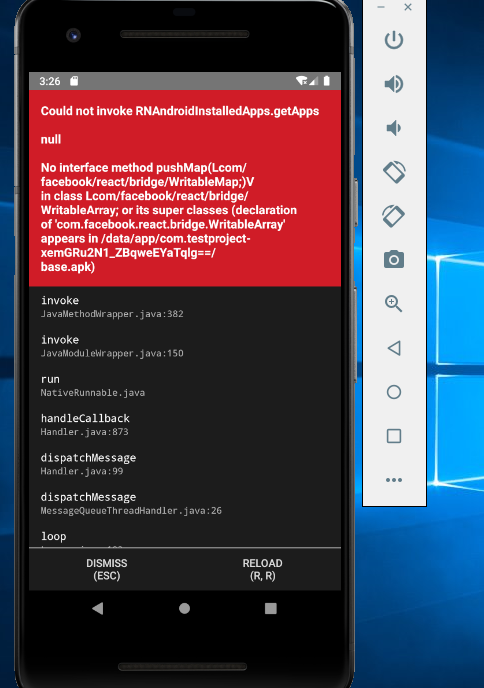 Could Not Invoke Rnandroidinstalledappsgetapps Null No Interface Method Pushmap · Issue 4 