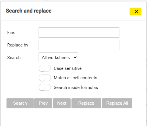 Search - Close button does not work · Issue #280 · jspreadsheet/pro · GitHub