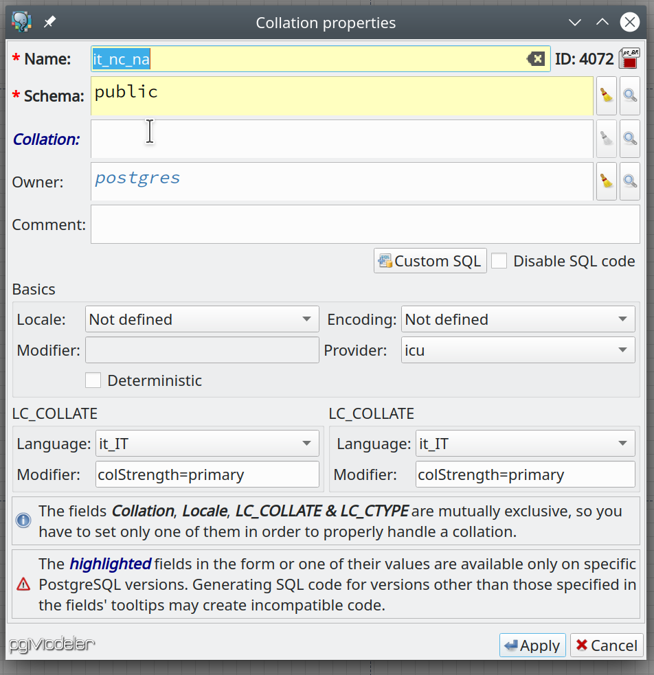 Adding a collation crashed pgmodeler and various collation issues · Issue #1498 · pgmodeler ...