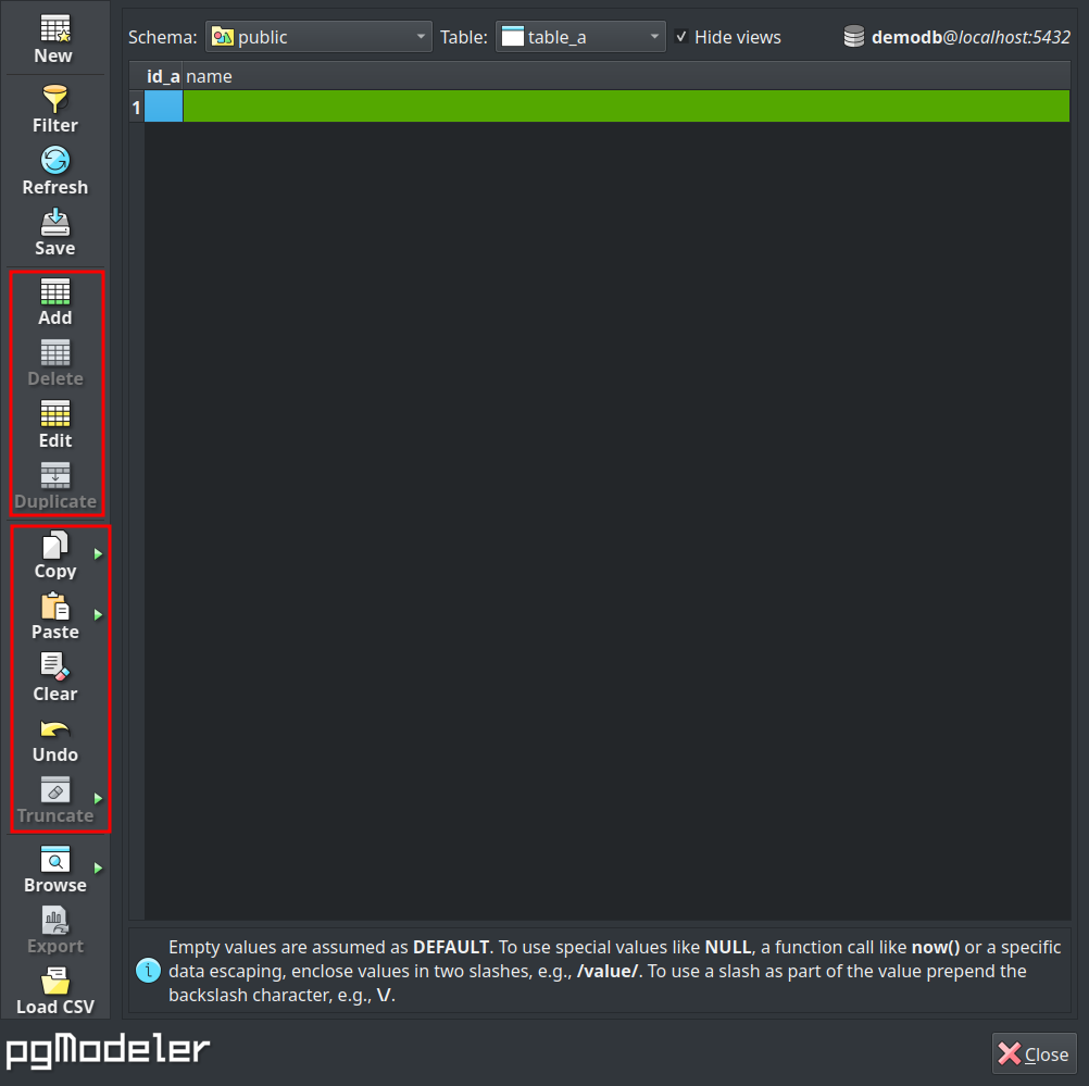 Rearrange icons in data manipulation form · Issue #1676 · pgmodeler/pgmodeler · GitHub