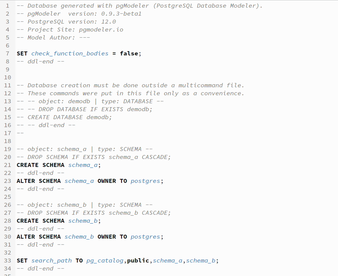 Sql Export No Longer Creates Schema · Issue 1460 · Pgmodeler